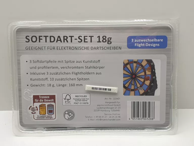 ZESTAW RZUTEK SOFTDART-SET 18G LOTKI DO TARCZY DART 3SZT | Rzutki ...
