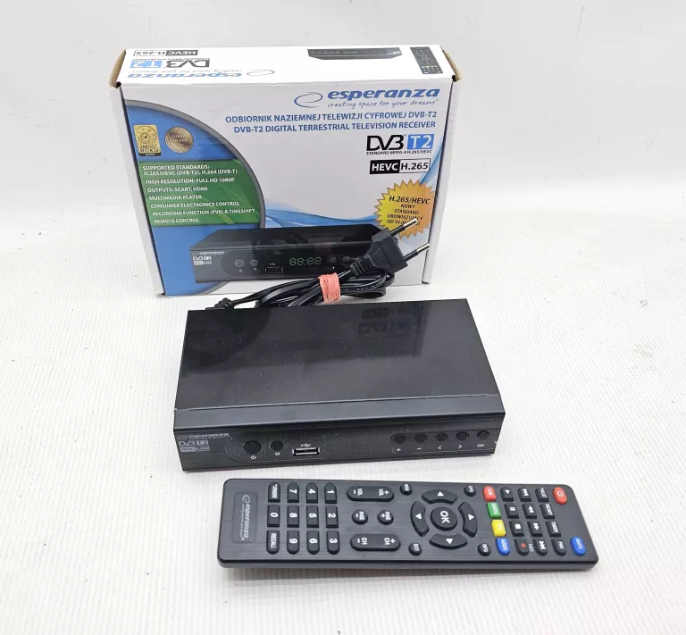 DEKODER DVB-T2 ESPERANZA EV106R KOMPLET | Tunery | Loombard.pl