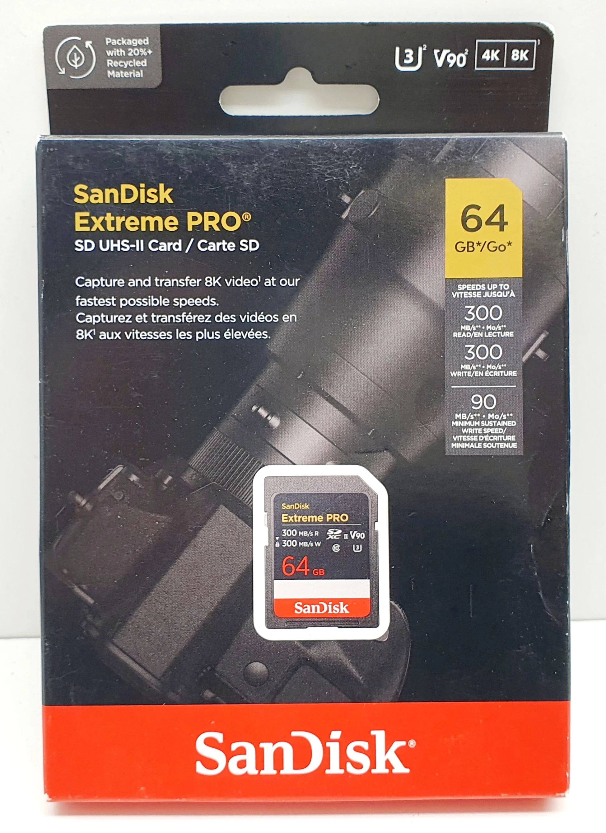 KARTA PAMIĘCI SANDISK 64 GB EXTREME PRO SDXC - 300MB/S 8K, V90, UHS-II ...