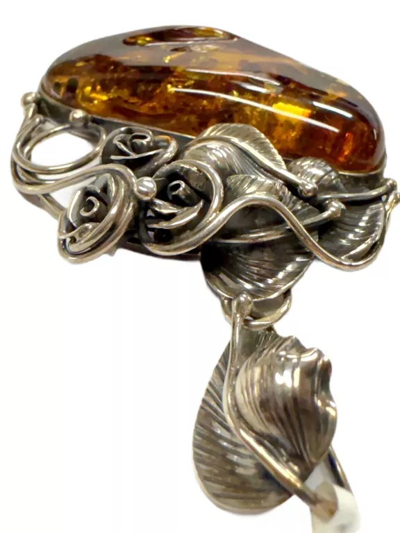 ZAWIESZKA Z DUŻYM BURSZTYNEM | Wisiorki | Loombard.pl