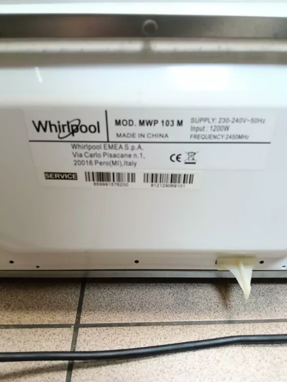 MIKROFALÓWKA WHIRPOOL MWP 103 M | Kuchenki mikrofalowe | Loombard.pl