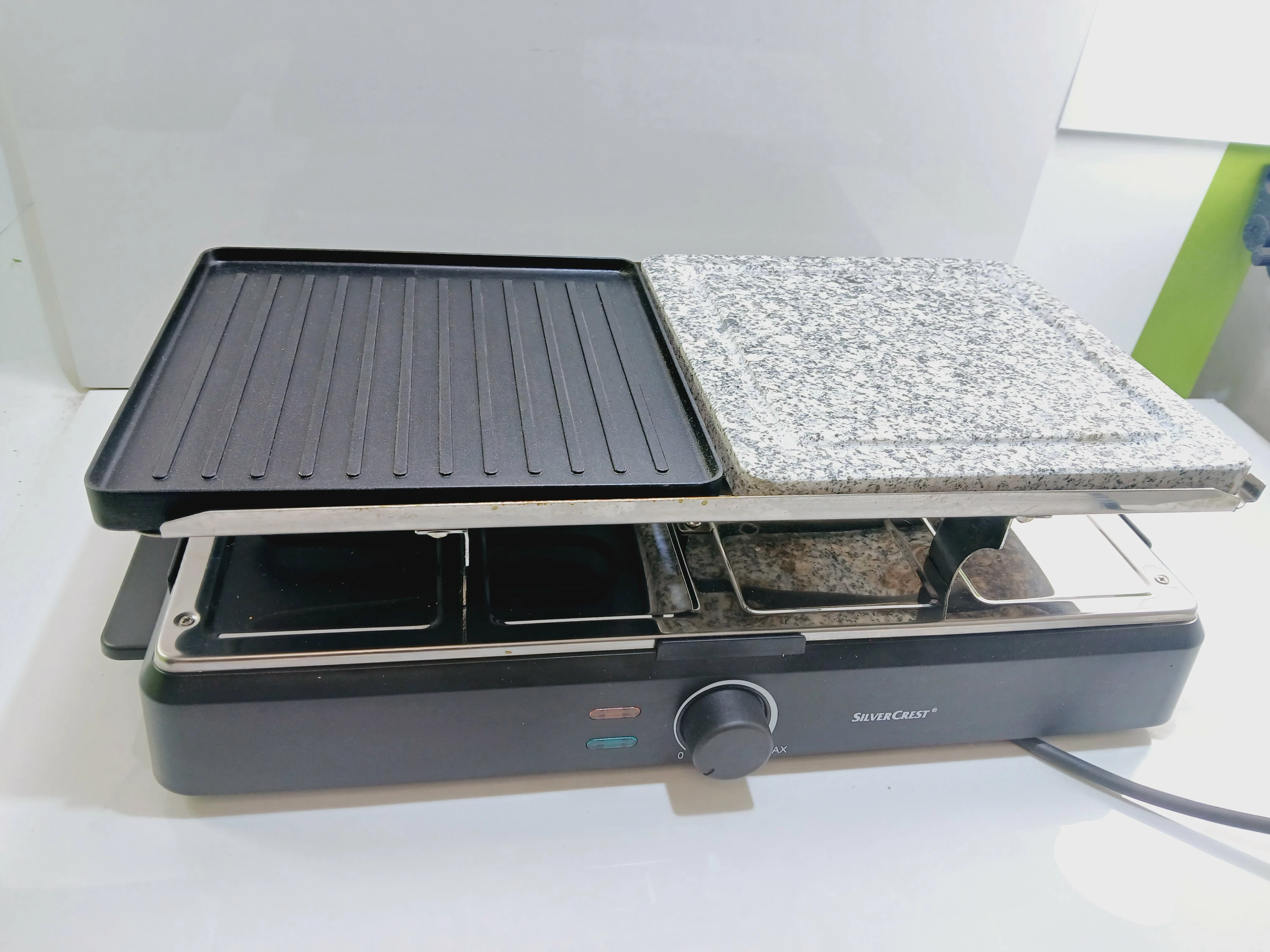 RACLETTE GRILL ELEKTRYCZNY PATELNIA BEZTŁUSZCZOWA KAMIEŃ SILVERCREST ...