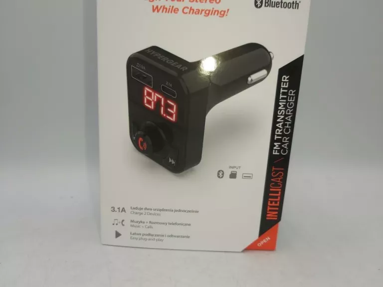 TRANSMITER SAMOCHODOWY BLUETOOTH HYPERGEAR INTELLICAST KOMPLET ...