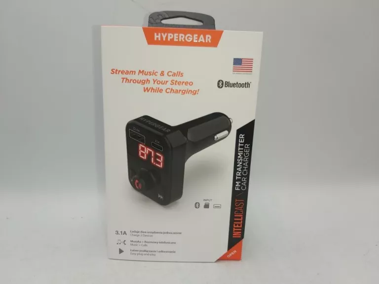 TRANSMITER SAMOCHODOWY BLUETOOTH HYPERGEAR INTELLICAST KOMPLET ...