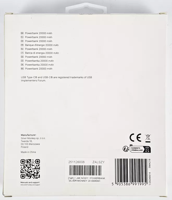 ! JAK NOWY ! POWERBANK SILVER MONKEY 20 000MAH 100W | Powerbanki ...