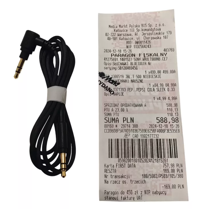 SŁUCHAWKI NAUSZNE SONY ULT WEAR WH-ULT900N ANC CZARNY / GWARANCJA ...