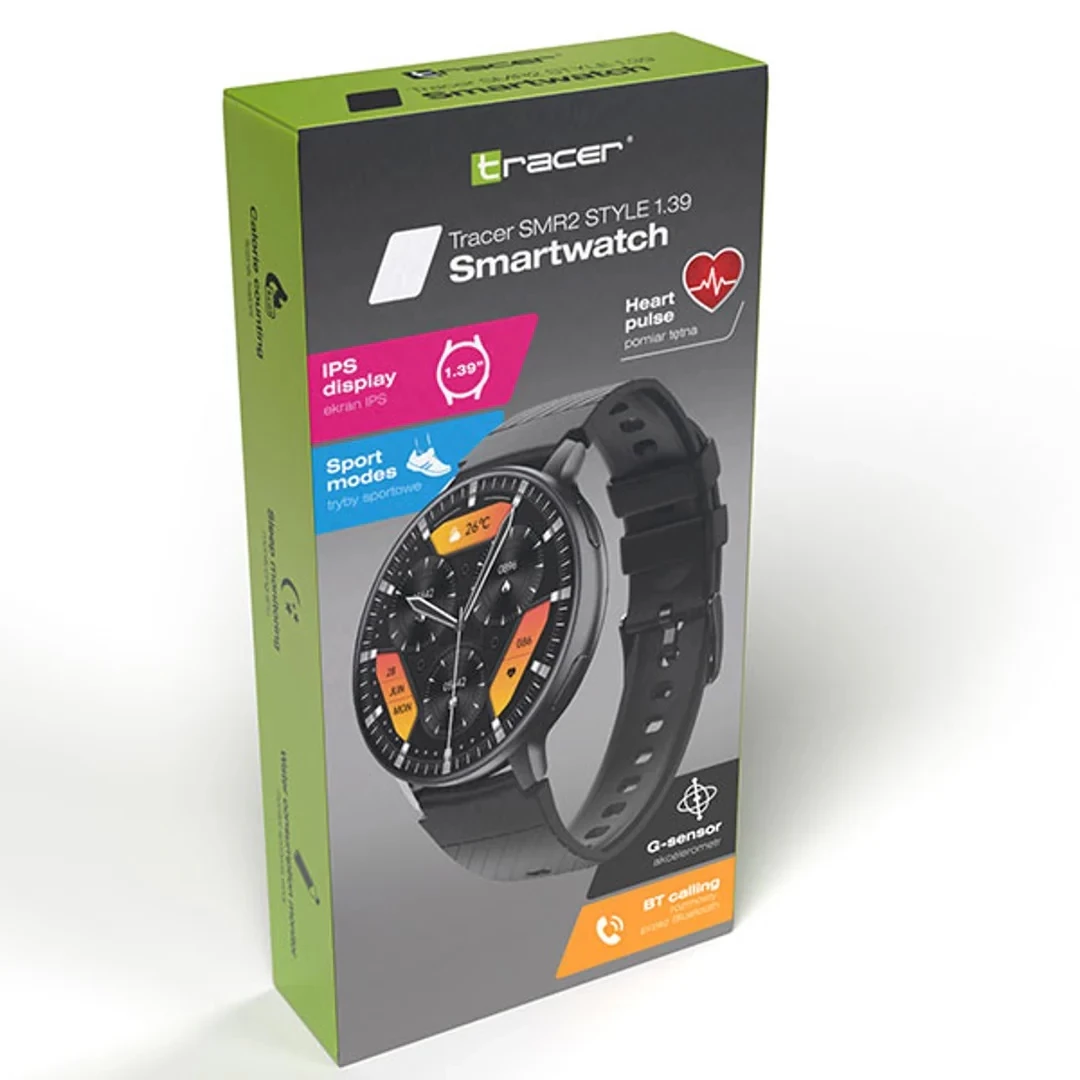 SMARTWATCH TRACER SMR2 STYLE 1.39 BLUETOOTH IP67 ZEGAREK DAMSKI MĘSKI ...