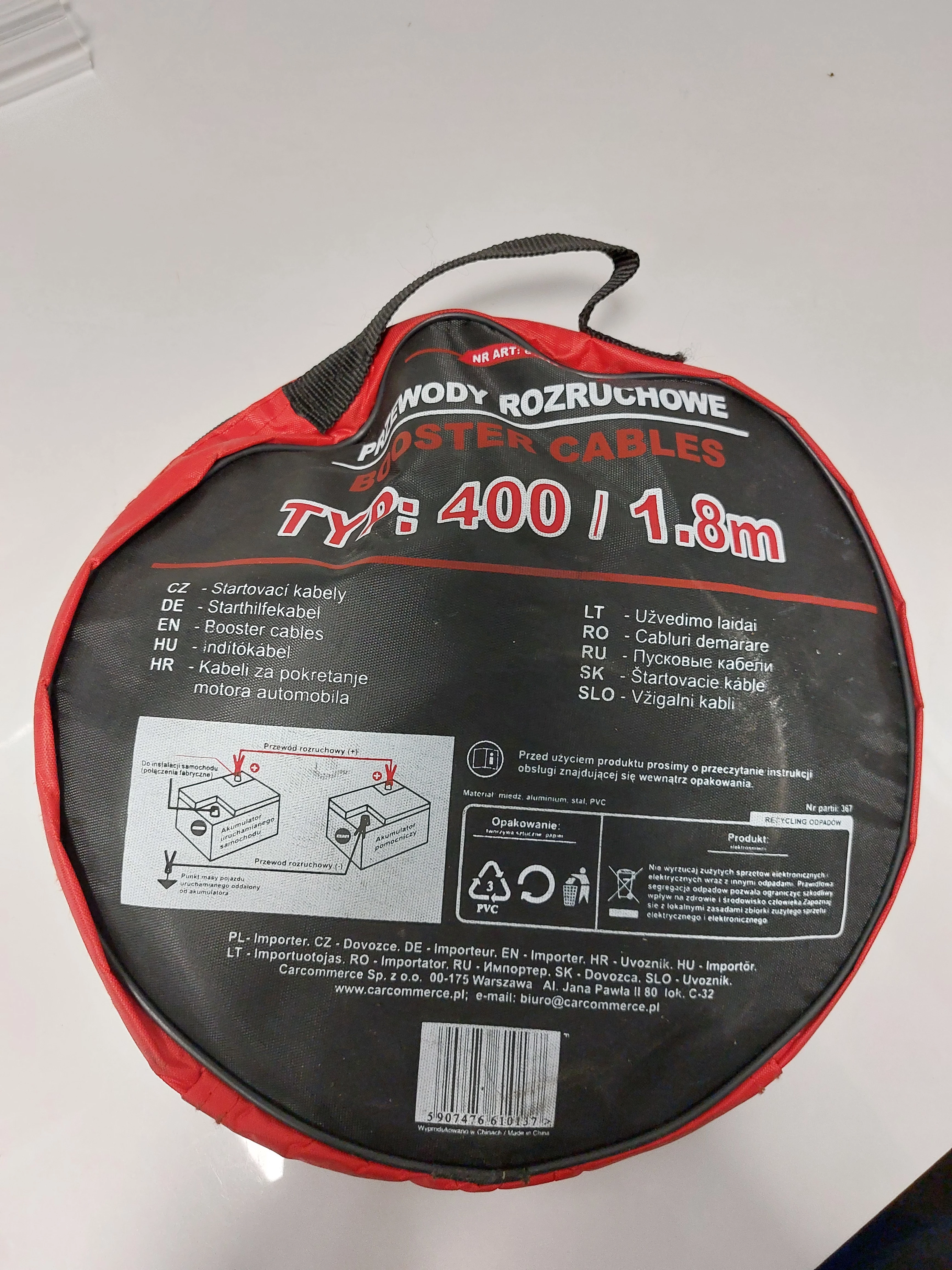 KABLE ROZRUCHOWE TYP 400 1,8M CAR COMMERCE | Kable rozruchowe | Loombard.pl