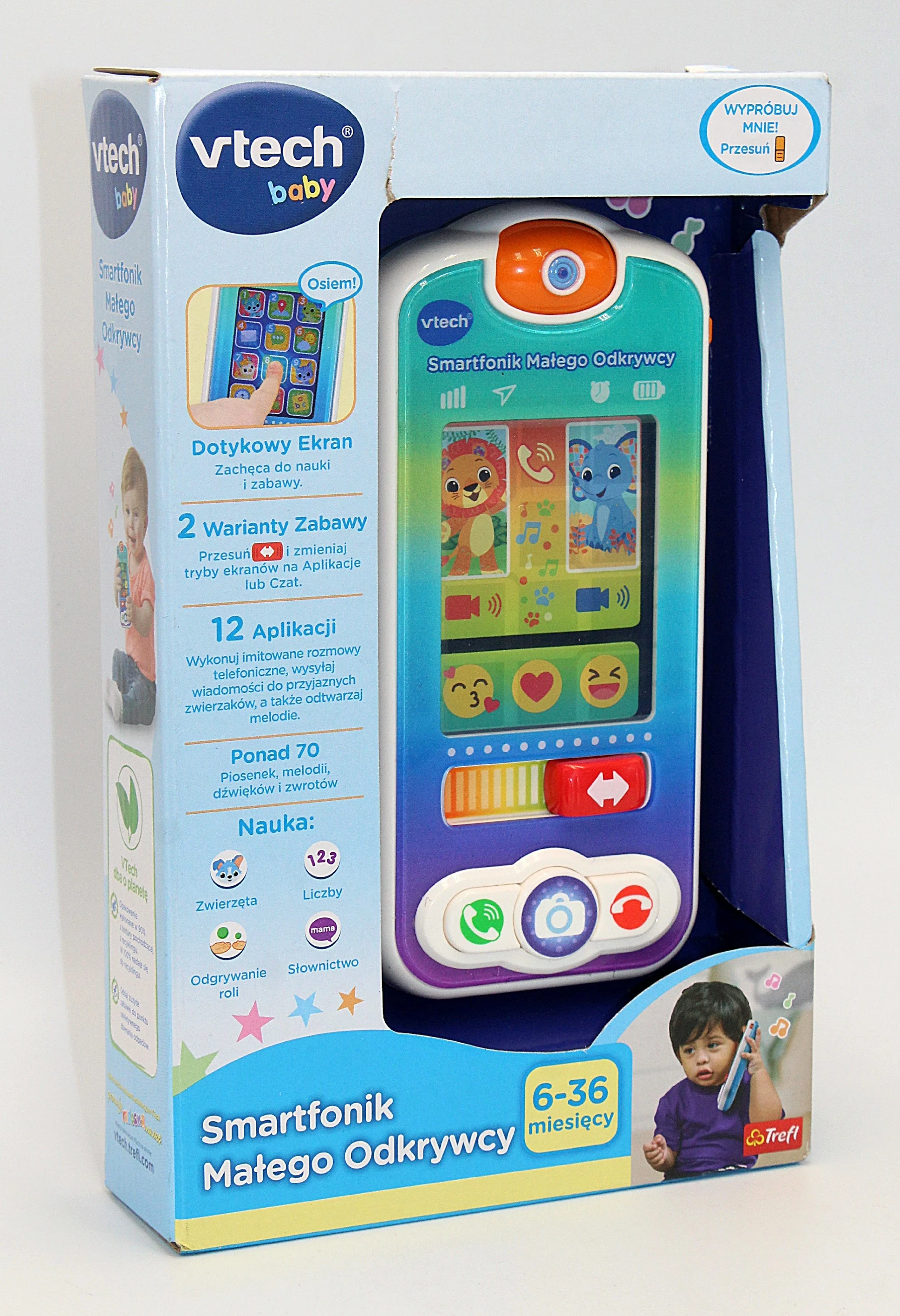 ZABAWKA INTERAKTYWNA VTECH SMARTFONIK MAŁEGO ODKRYWCY 61588 6M ...