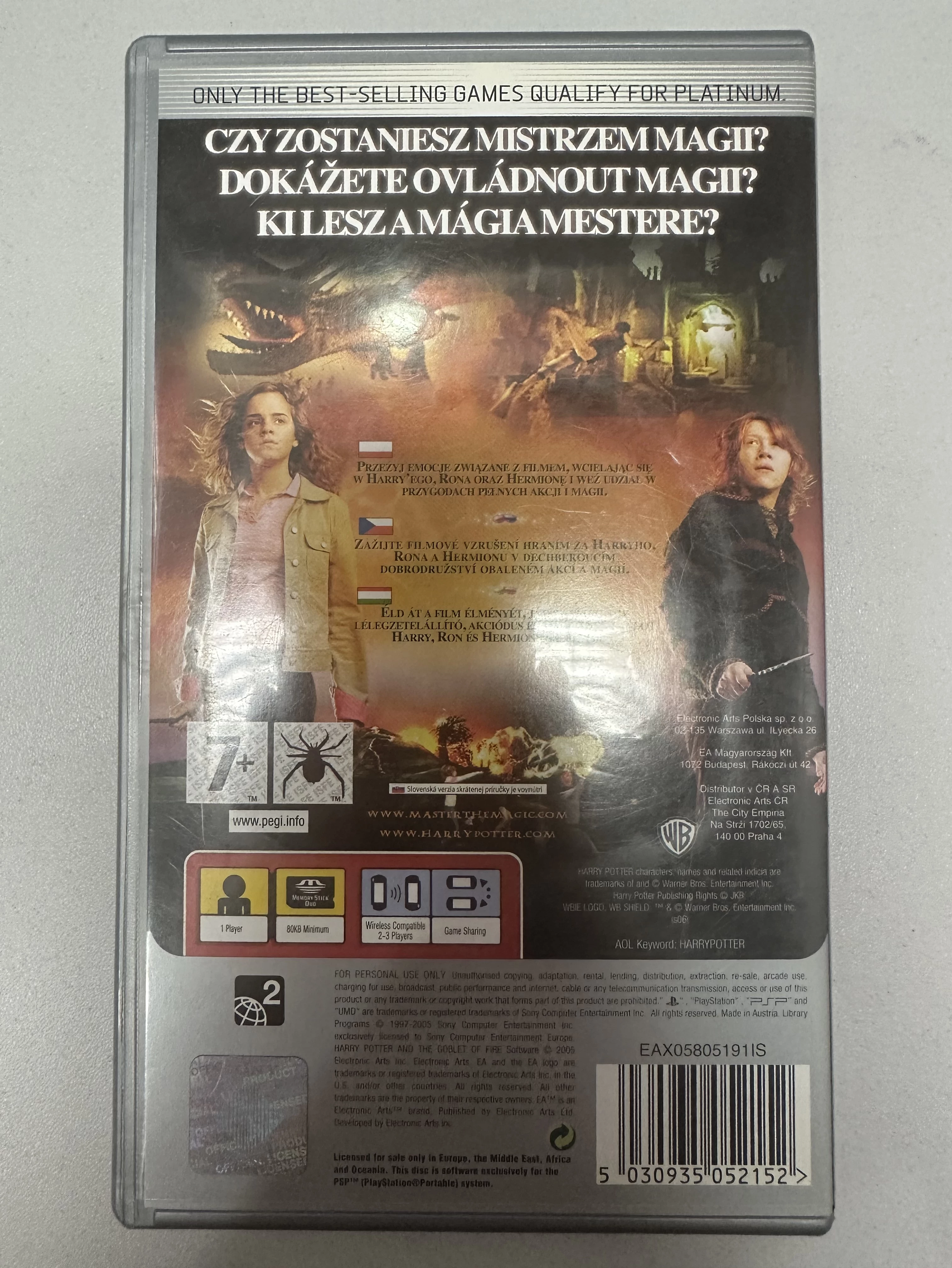GRA NA PSP HARRY POTTER AND THE GOBLET OF FIRE PLATINUM POLSKA OKŁADKA ...
