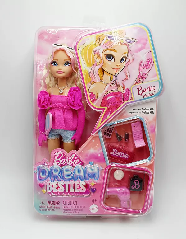 LALKA BARBIE DREAM BESTIES MALIBU Z AKCESORIAMI KOSMETYCZNYMI HYC21 ...