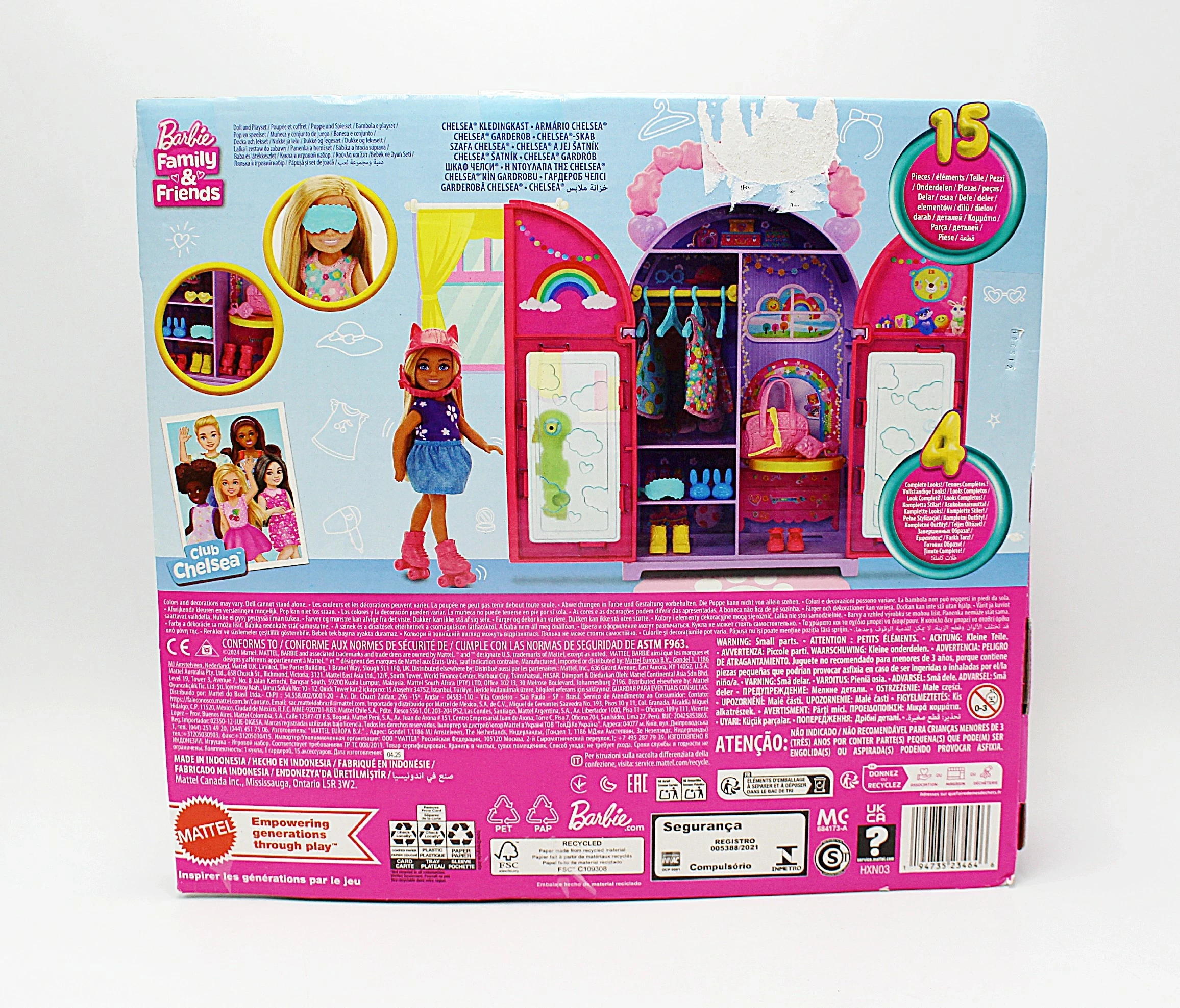 LALKA BARBIE CHELSEA SZAFA Z UBRANKAMI ZESTAW DO ZABAWY Z LALKĄ ...