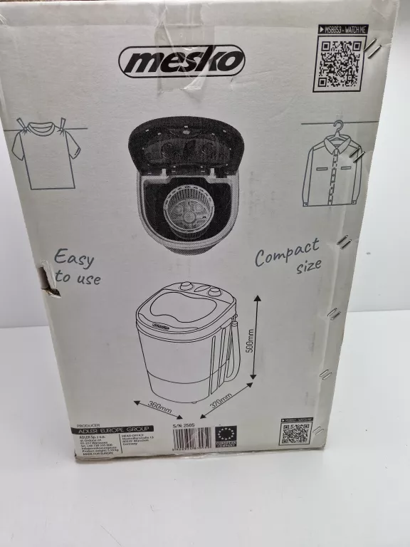 PRALKO-WIRÓWKA TURYSTYCZNA MS 8053 - KOMPAKTOWA, 3KG, WIROWANIE ...