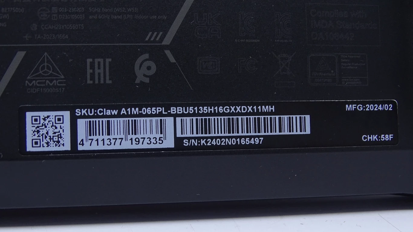 KONSOLA MSI CLAW A1M-065PL INTEL CORE ULTRA 5 135H 16/512GB | Konsole ...