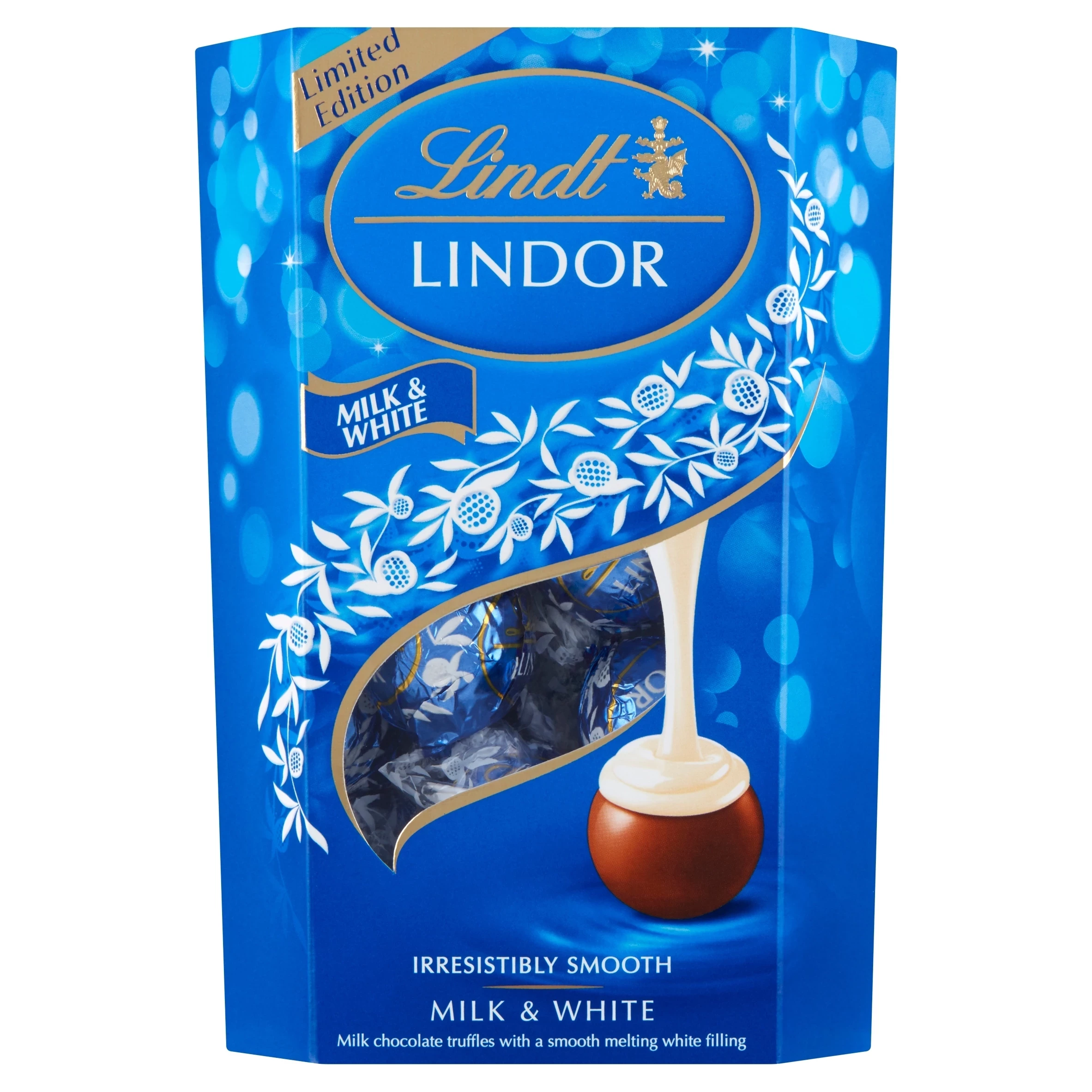 LINDT LINDOR MILK&WHITE PRALINY PRALINKI MLECZNE Z BIAŁYM NADZIENIEM ...