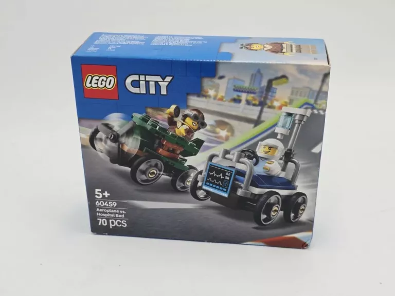 KLOCKI LEGO CITY WYŚCIGÓWKI SAMOLOT I ŁÓŻKO SZPITALNE 60459 70 EL ...