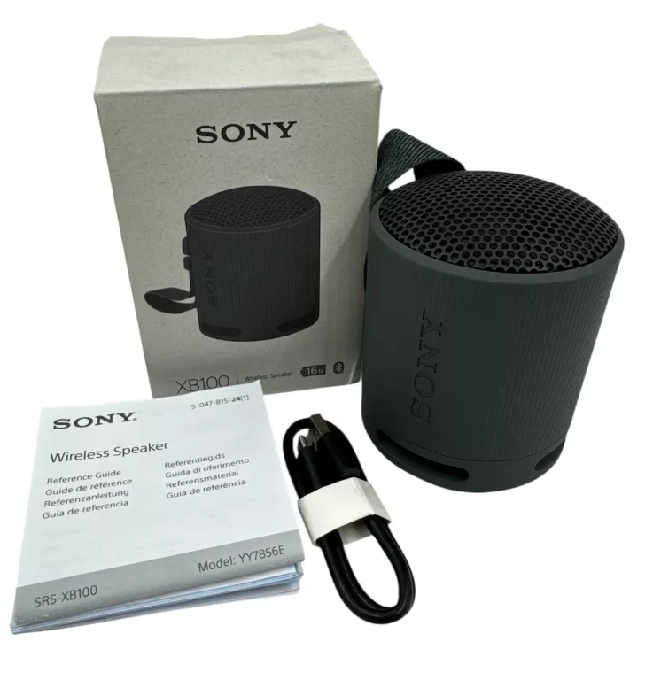 GŁOŚNIK PRZENOŚNY SONY SRS-XB100 5W BLUETOOTH 5.3 CZARNY KOMPLET ...