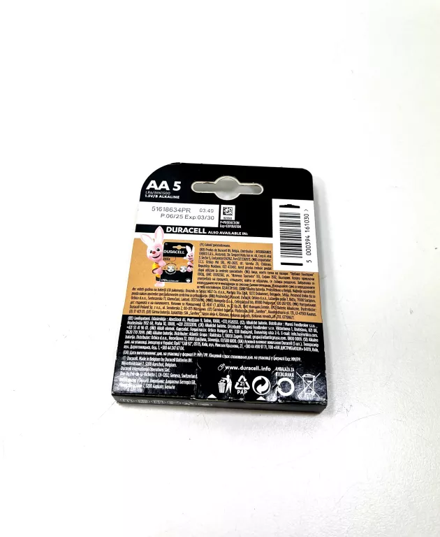 BATERIA ALKALICZNA DURACELL AA (R6) 5 SZT. | Baterie | Loombard.pl
