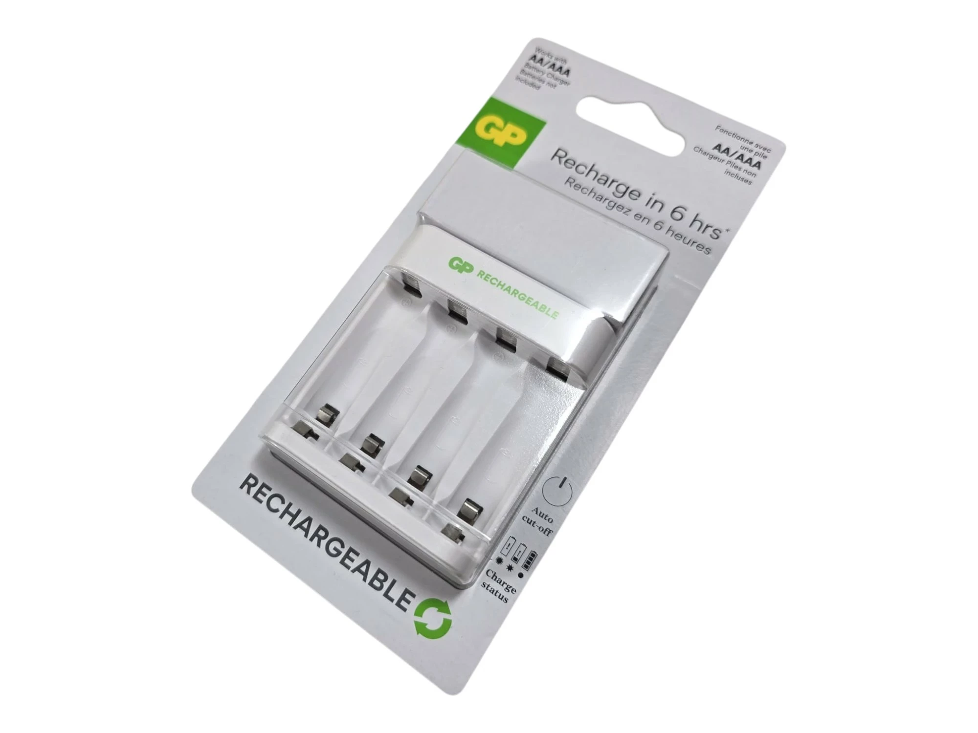 ŁADOWARKA E421 NIMH FIRMA GP ŁADOWANIE 4 BATTERII AKU AA AAA 6H BIAŁA ...