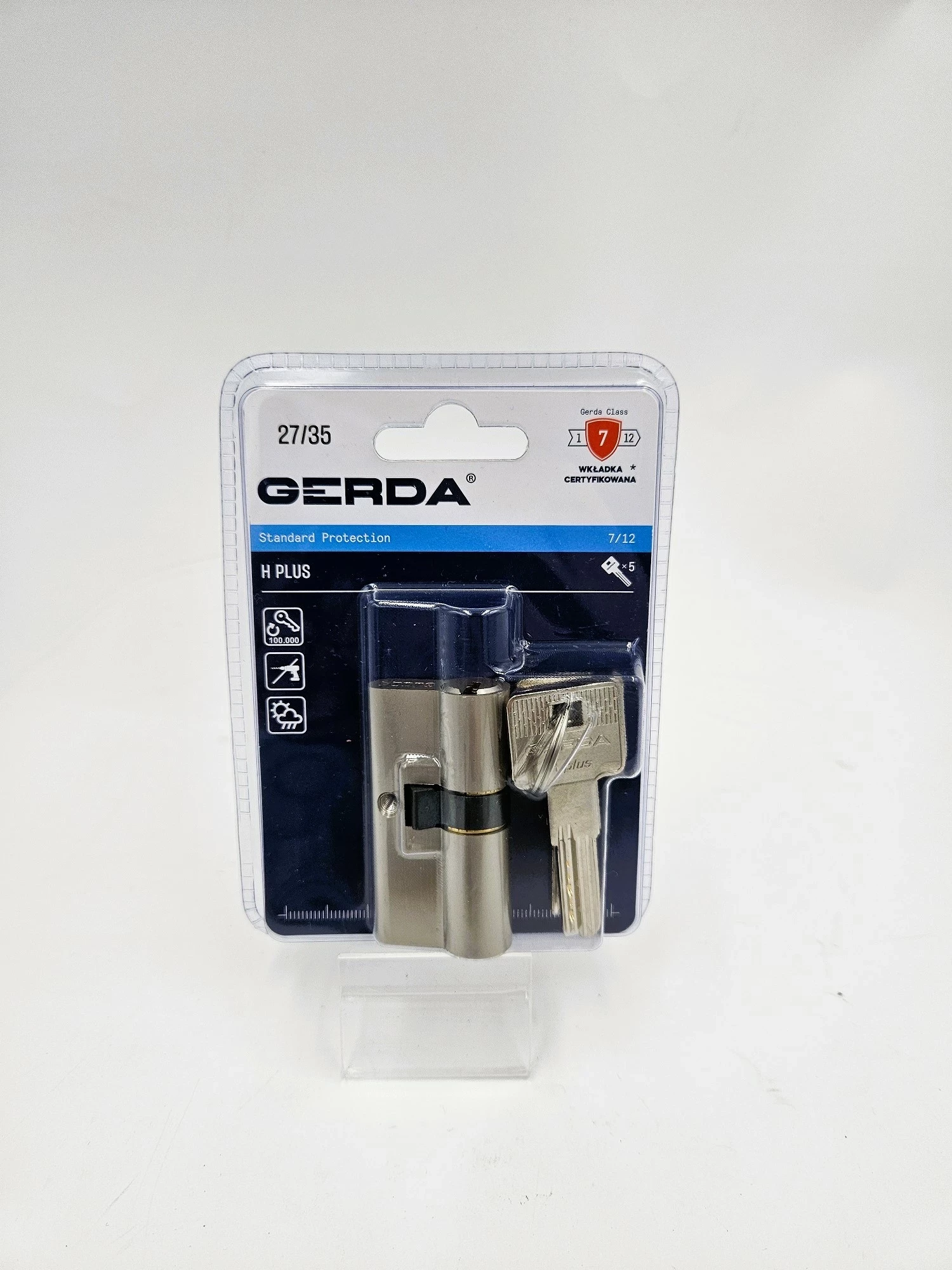 GERDA WKŁADKA H PLUS 27/35 NIKIEL SATYNA | Zamki | Loombard.pl