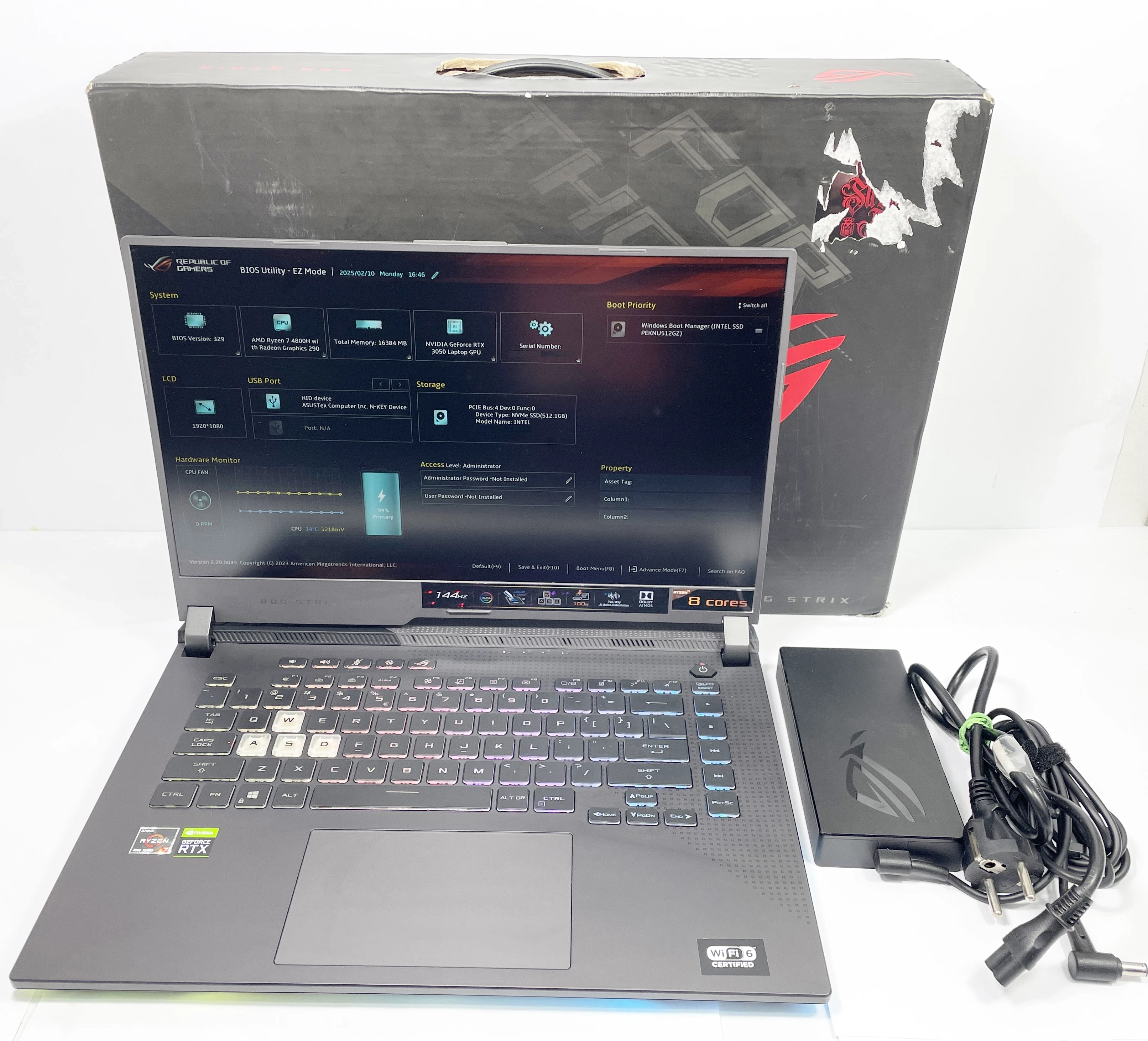 LAPTOP ASUS ROG STRIX G15 G513 RYZEN 7 4800H RTX 3050 16GB 512GB SSD ...