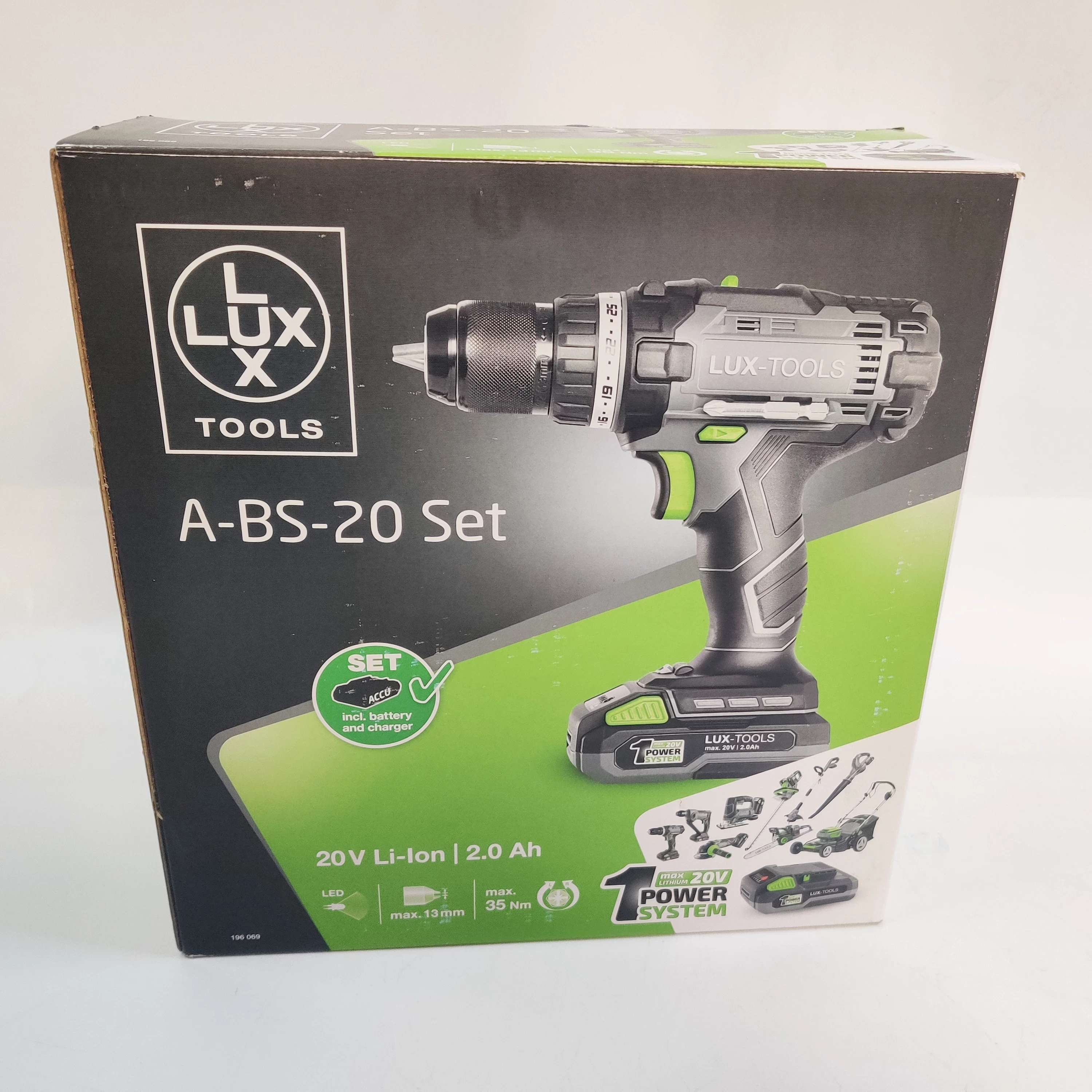 WKRĘTARKA LUX TOOLS ZASILANIE AKUMULATOROWE 20 V LUX-TOOLS A-BS-20 SET ...