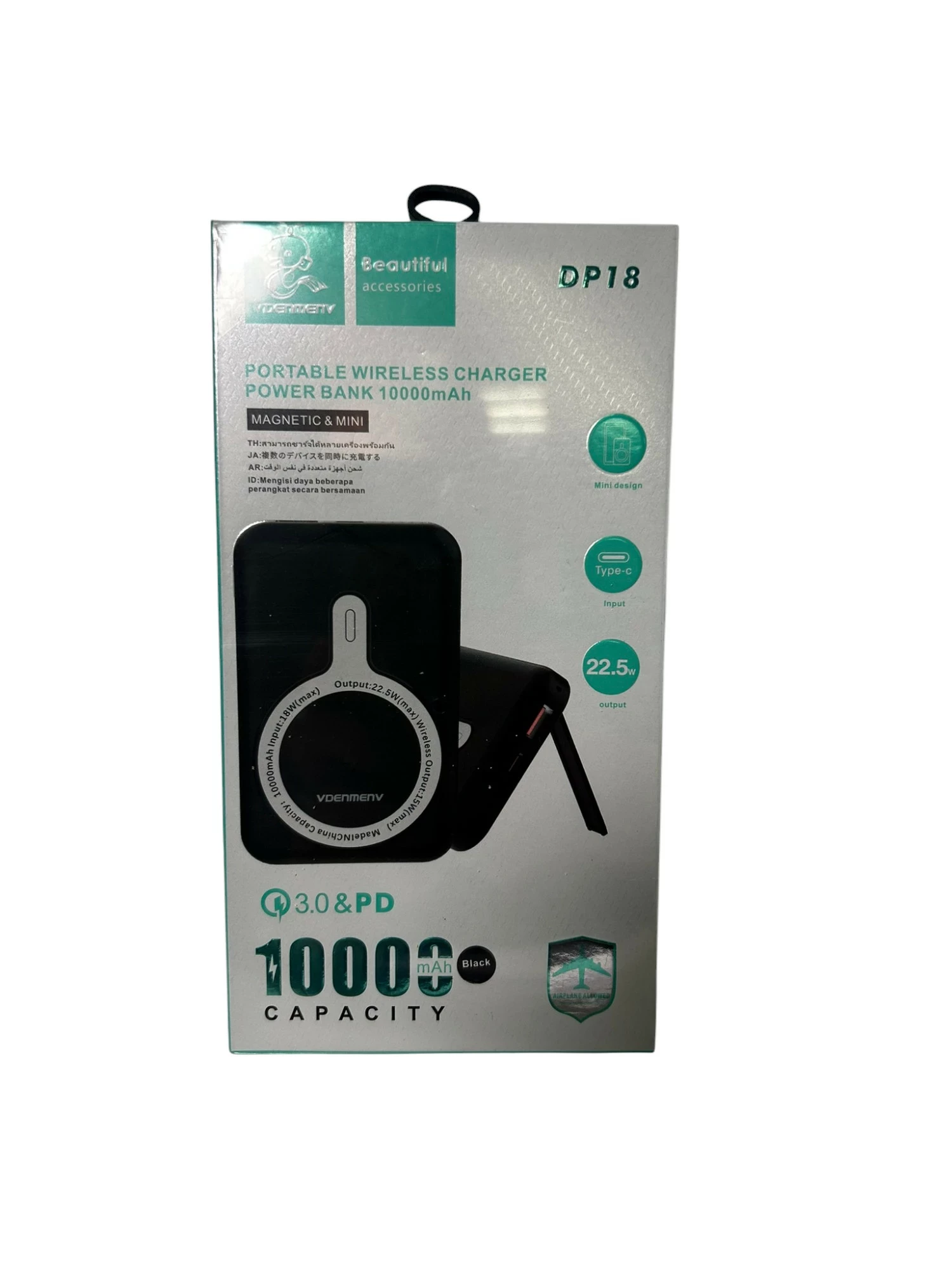 POWER BANK 10000MAH Z FUNKCJĄ MAGSAFE DENMEN PD+15W CZARNY – STAN NOWY ...