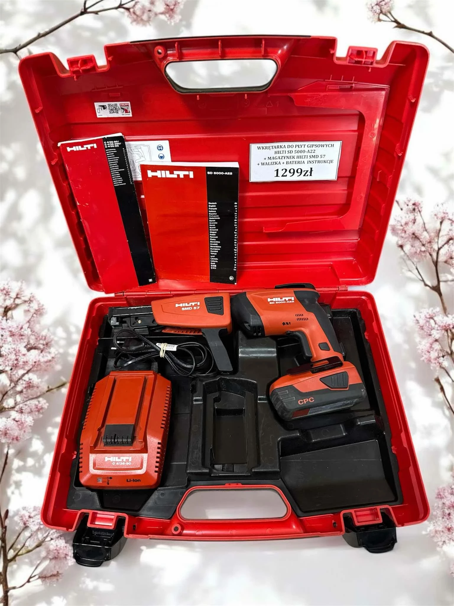 HILTI SD 5000-A22 + MAGAZYNEK HILTI SMD 57 + WALIZKA + BATERIA INSTRUKCJ | Loombard.pl