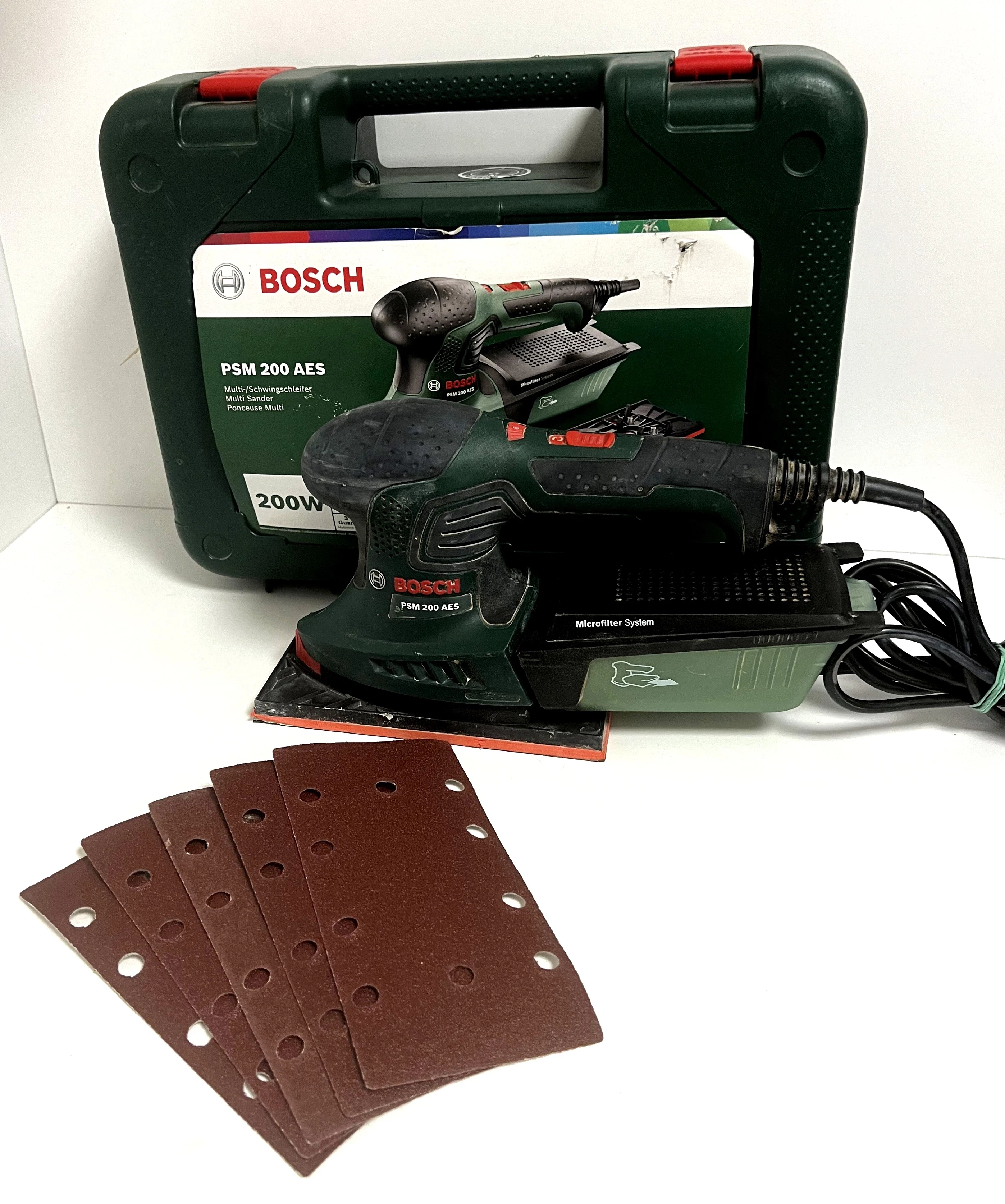 SZLIFIERKA OSCYLACYJNA BOSCH PSM 200 AES 200W + WALIZA | Szlifierki ...