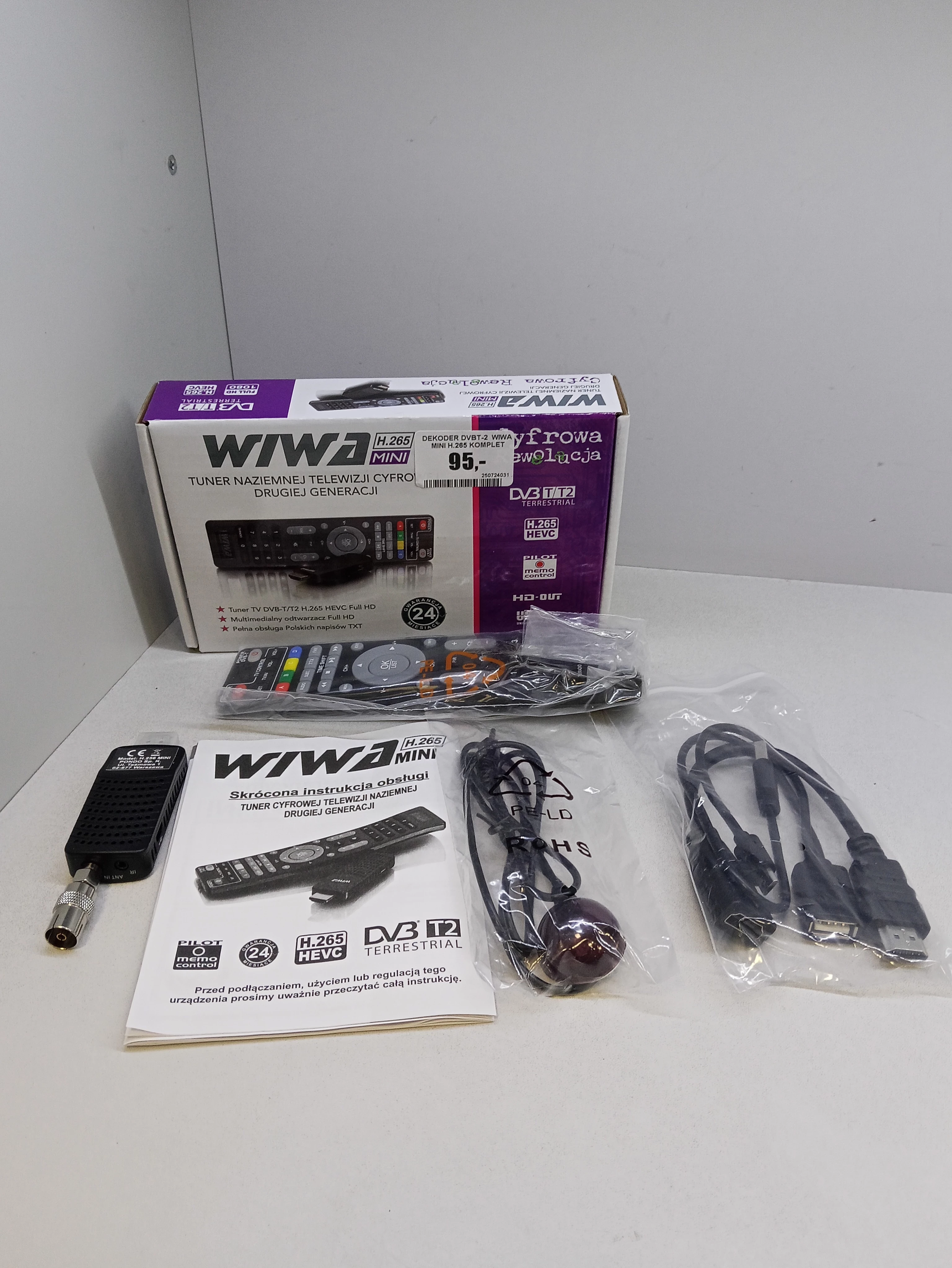 DEKODER DVBT-2 WIWA MINI H.265 - KOMPLET | Tunery | Loombard.pl