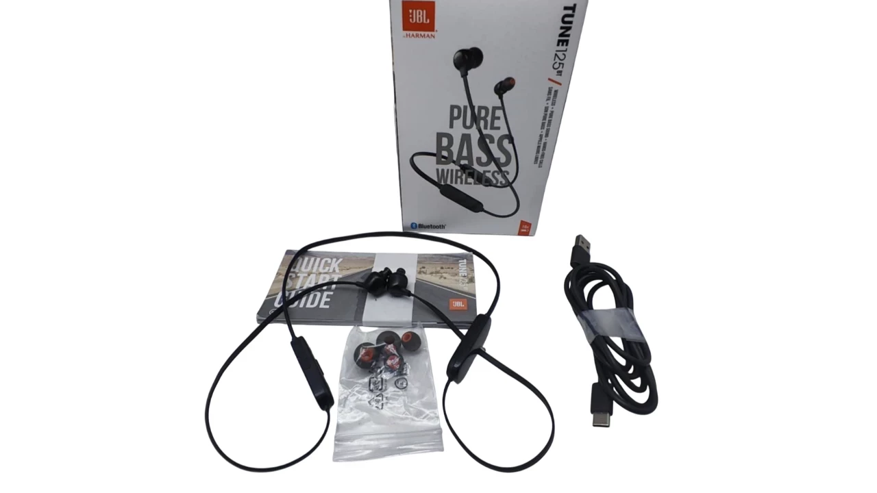 SŁUCHAWKI SPORTOWE JBL125BT DOKANAŁOWE BEZPRZEWODOWE MIKROFON BLUETOOTH ...