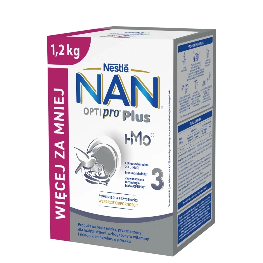 NAN OPTIPRO PLUS 3 MLEKO MODYFIKOWANE 12M+ 1,2 KG | Następne | Loombard.pl