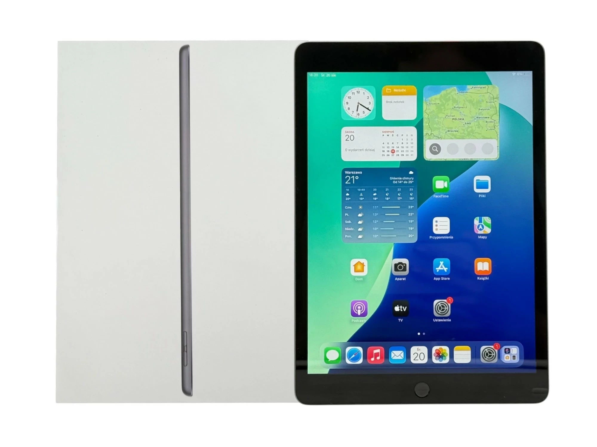 TABLET APPLE IPAD 10.2" 9 GEN. 2021 A2602 64GB WI-FI SZARY BAT. 90% ...