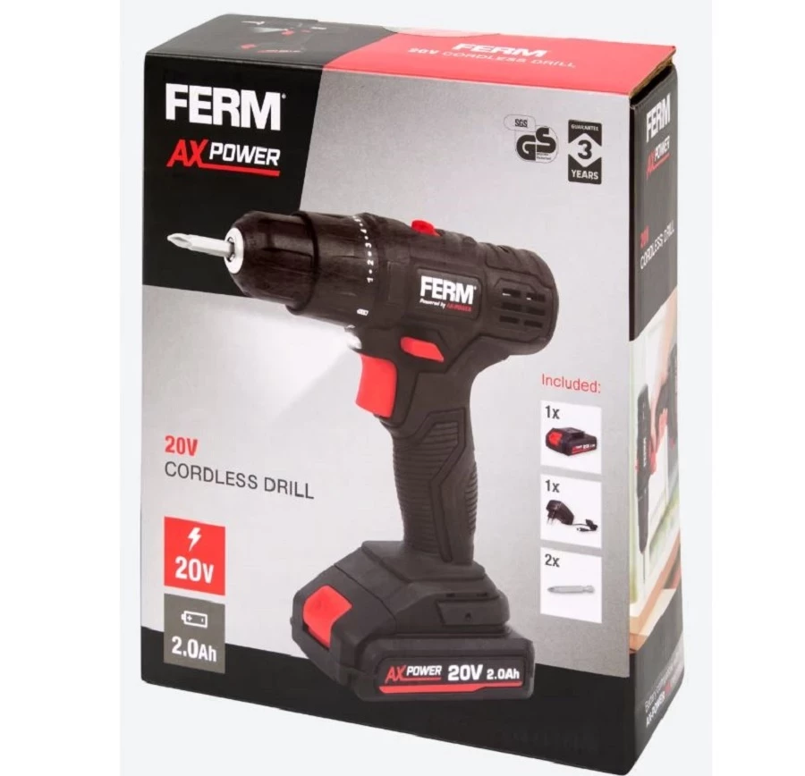 WKRĘTARKA AKUMULATOROWA FERM 20V MOCNA ZESTAW Z AKU + ŁAD | Wkrętarki ...