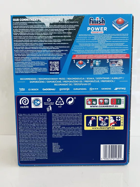 FINISH POWER ESSENTIALS TABLETKI DO ZMYWARKI LEMON 70 SZTUK | Tabletki ...