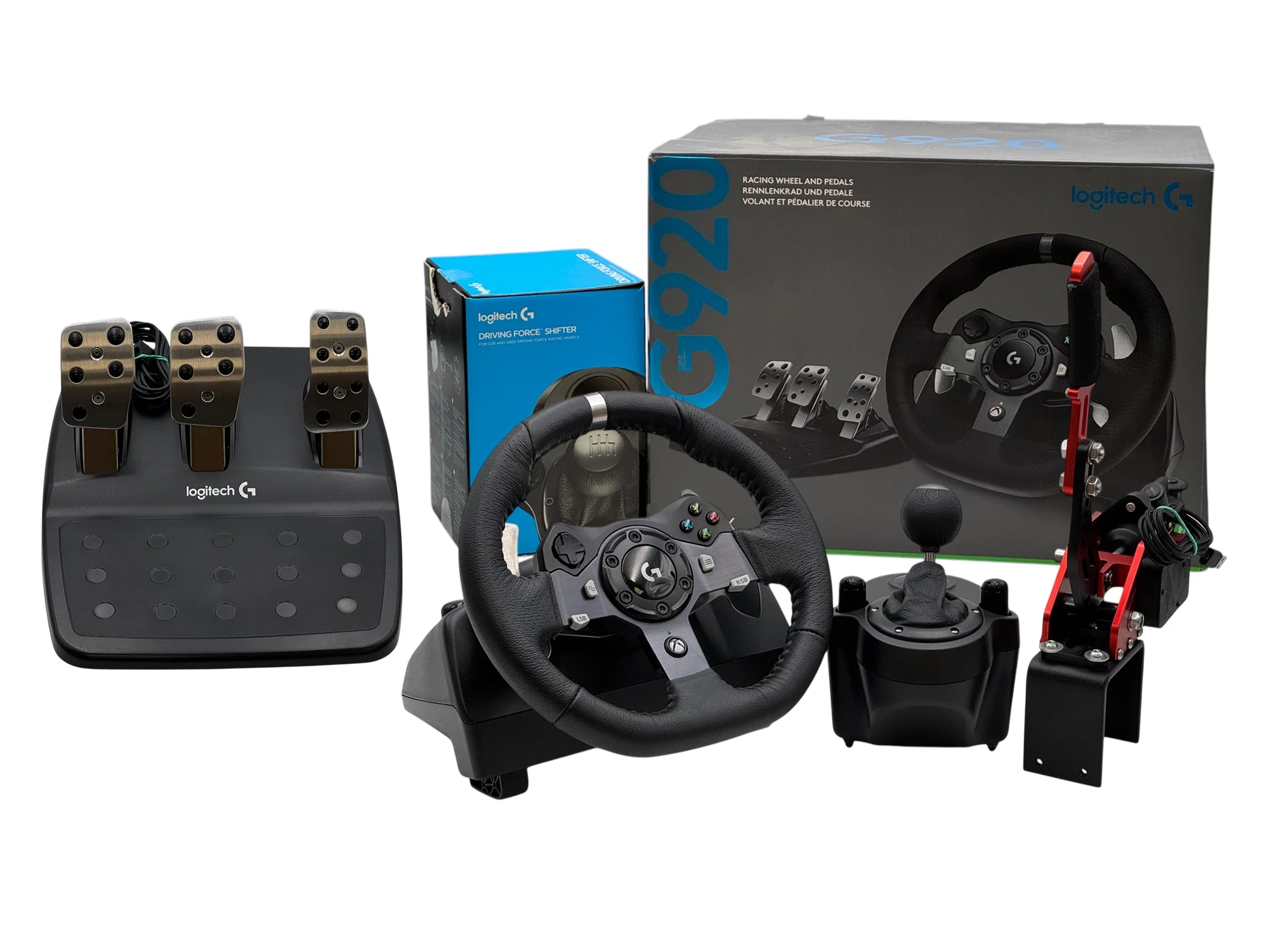 KIEROWNICA LOGITECH G920 DRIVING FORCE + SHIFTER + HYDROŁAPA PC XBOX ...
