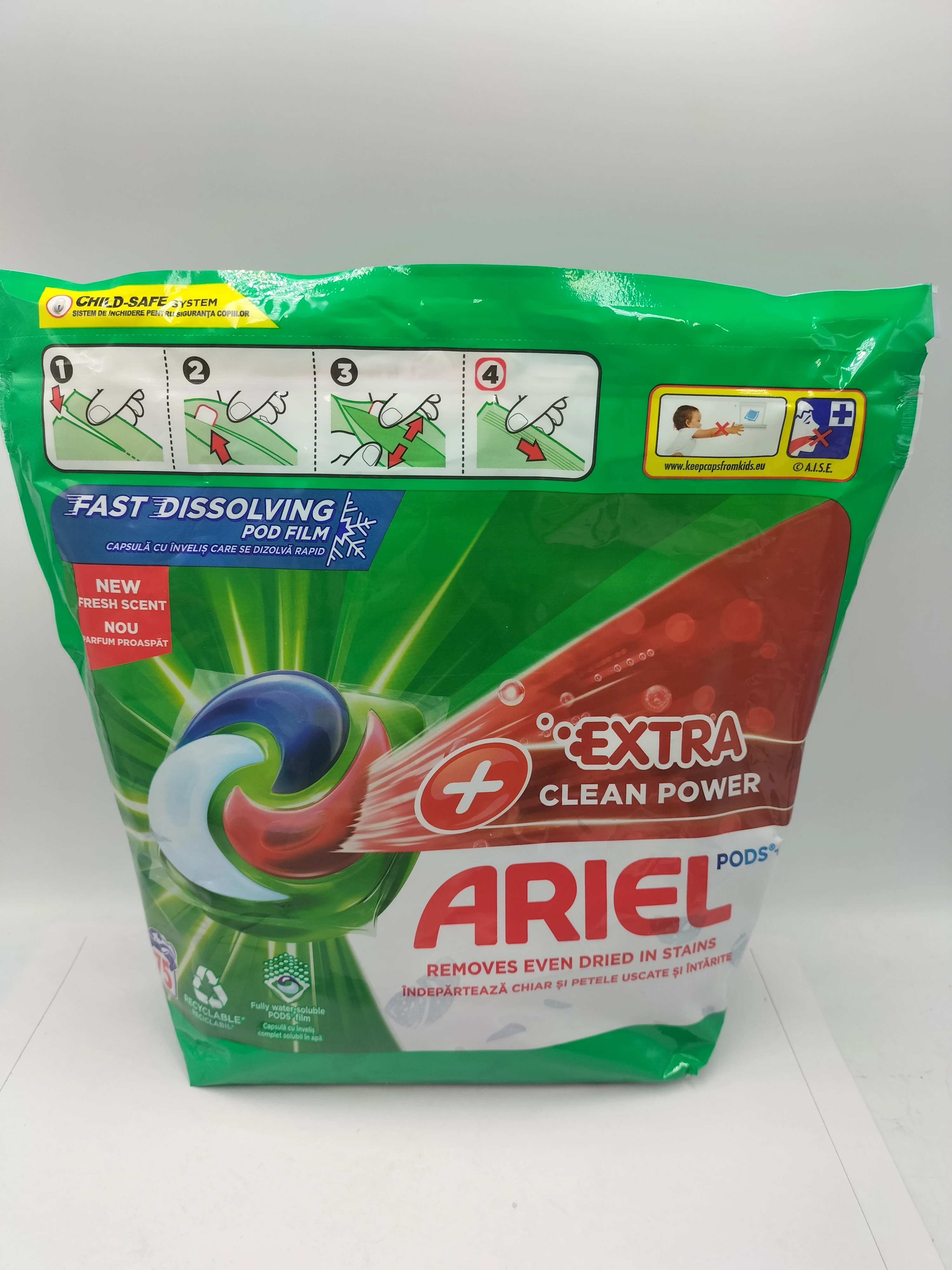 KAPSUŁKI ARIEL EXTRA CLEAN 75 SZT | Kapsułki i tabletki do prania ...