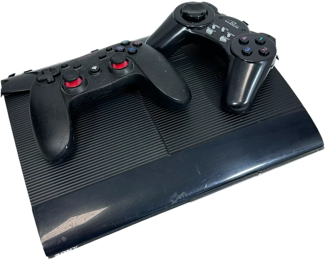 KONSOLA SONY PLAYSTATION 3 SUPER SLIM 500GB + 2 PADY KABLE CZARNA ...