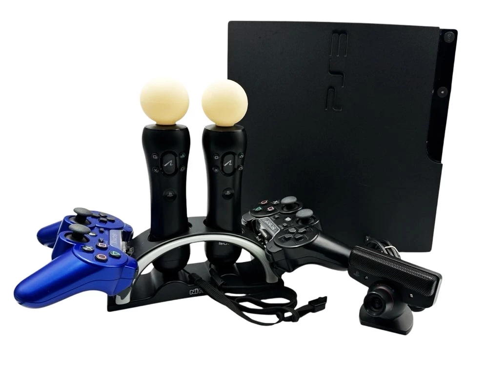 KONSOLA PS3 SLIM 160 GB CECH-2504A PADY 2X MOVE OKABLOWANIE | Konsole ...