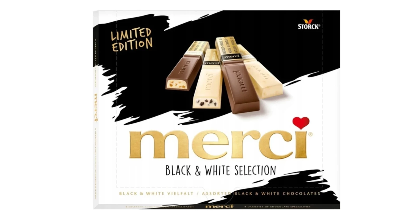 BOMBONIERKA MERCI BLACK & WHITE 240G. | Czekoladki, bombonierki ...