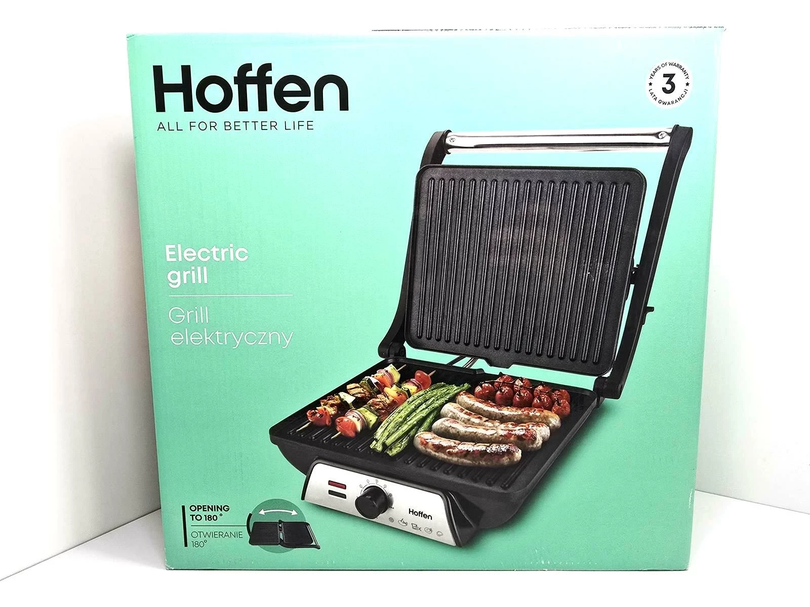 KONTAKTOWY SKŁADANY GRILL ELEKTRYCZNY HOFFEN EG4187 | Grille ...
