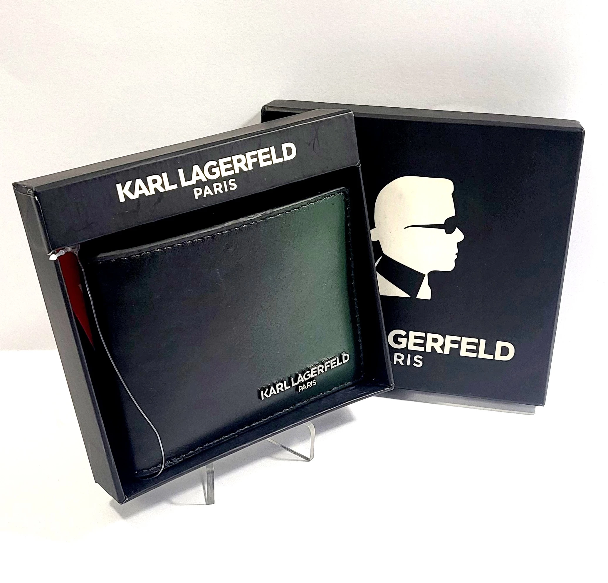 PORTFEL MĘSKI KARL LAGERFELD PARIS CIEMNA ZIELEŃ SKÓRA | Portfele ...