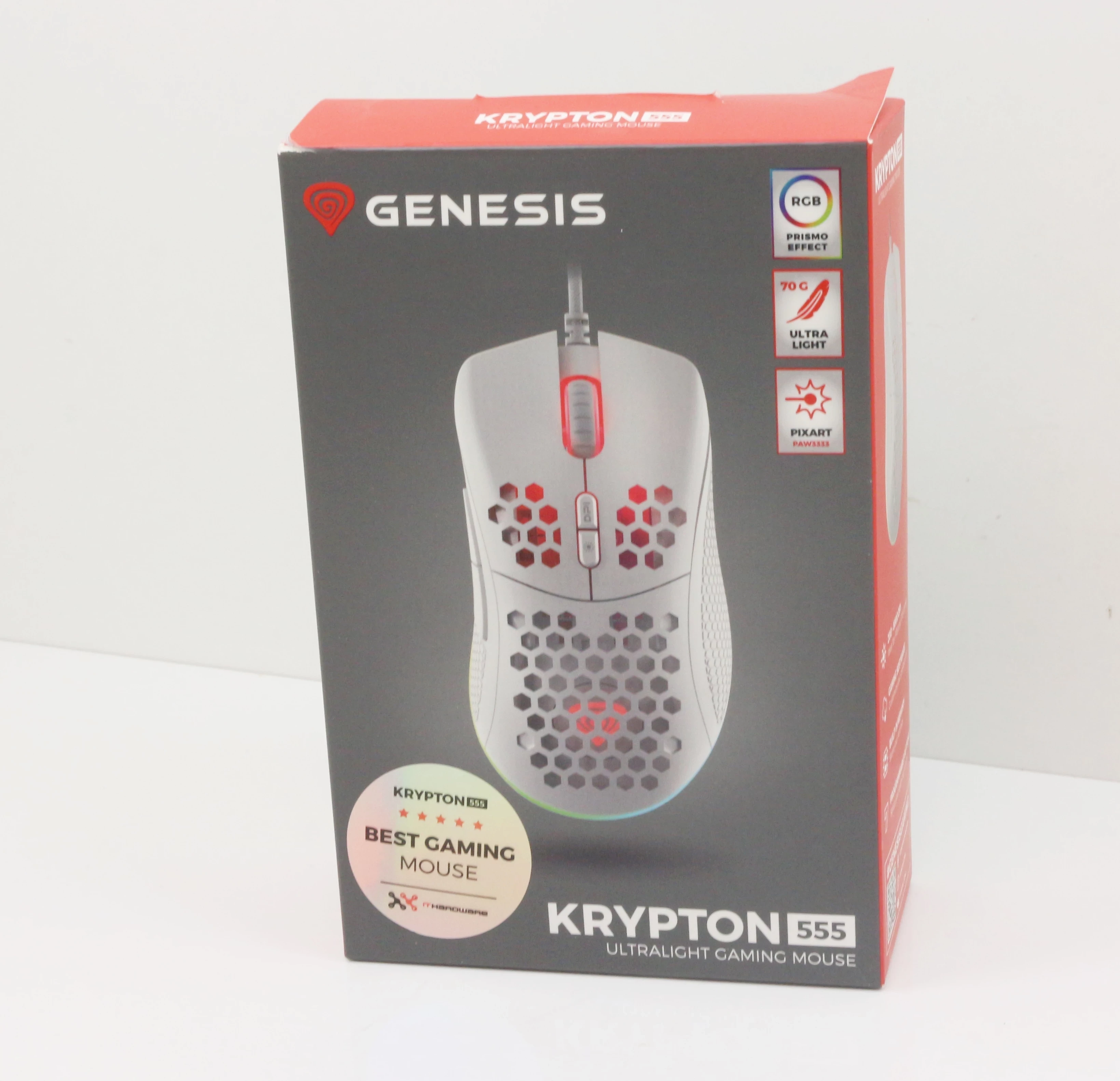 MYSZ GAMINGOWA GENESIS KRYPTON 555 RGB BIAŁA | Przewodowe | Loombard.pl