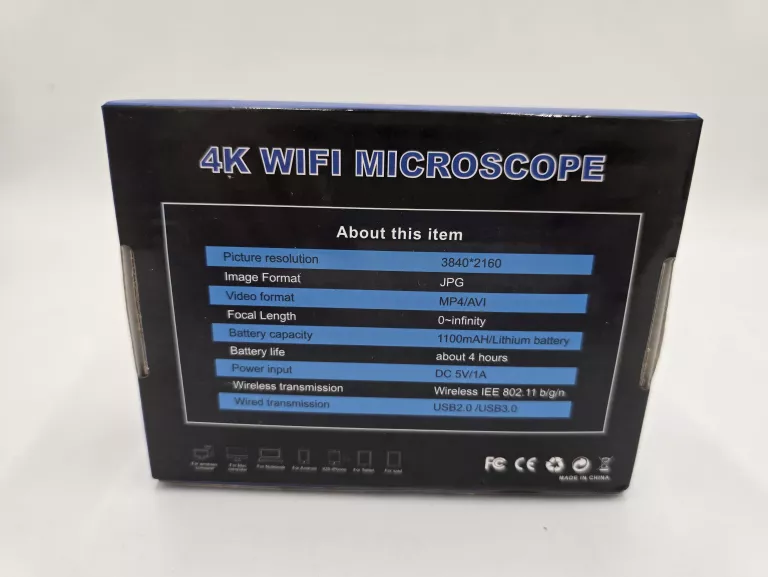 MIKROSKOP CYFROWY 1000X 2MP 8 LED WIFI ANDROID IOS | Mikroskopy | Loombard.pl