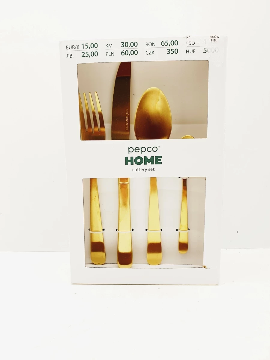 KOMPLET SZTUĆCÓW PEPCO HOME GOLD 16 ELEMENTÓW | Komplety sztućców ...
