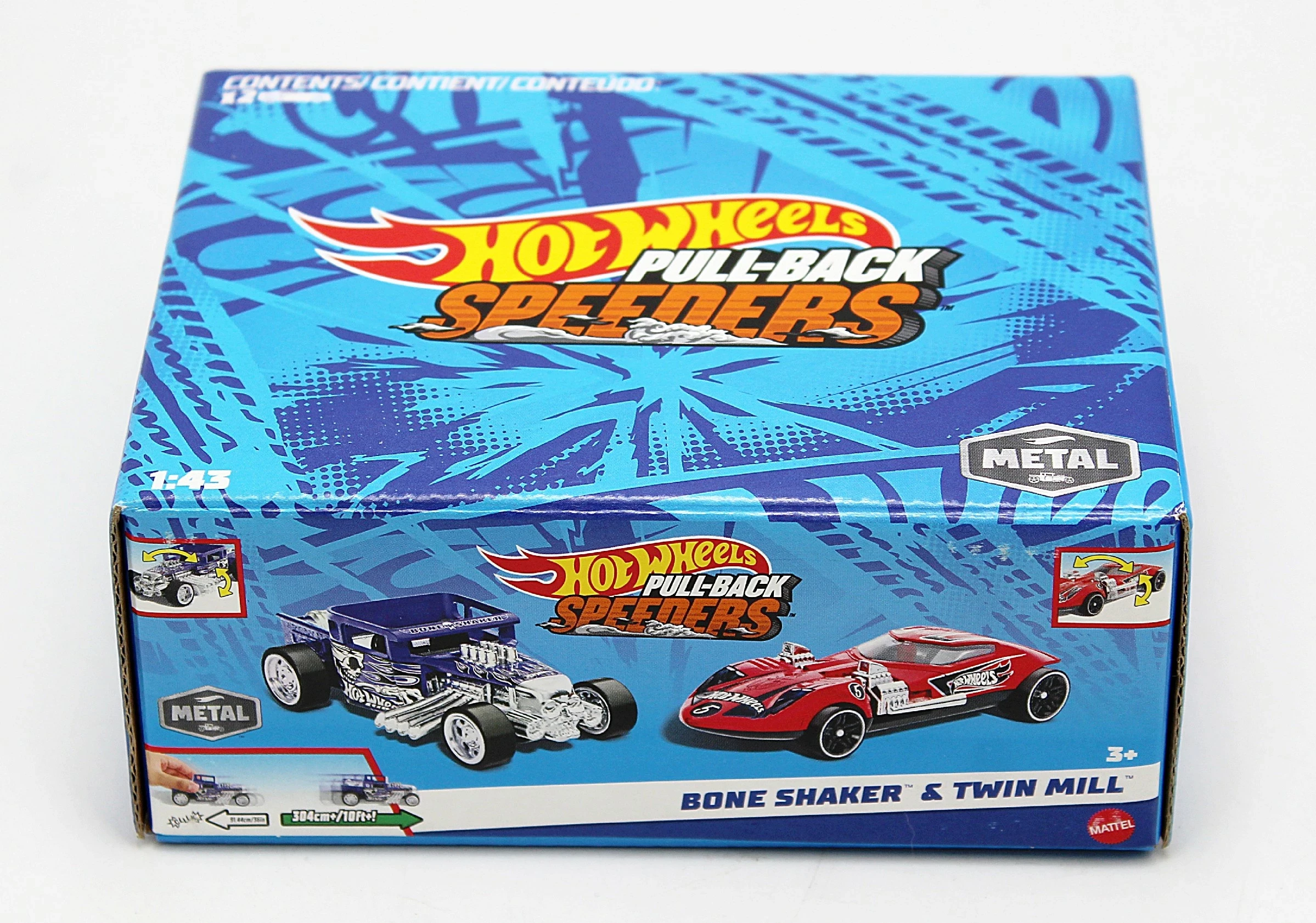 ZESTAW 2 AUT HOT WHEELS PULL-BACK SPEEDERS BONE SHAKER & TWIN MILL ...