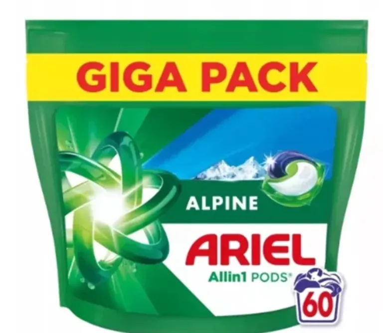 ARIEL ALL IN 1 PODS DETERGENT DO PRALKI W KAPSUŁKACH ALPINE 60PRAŃ ...