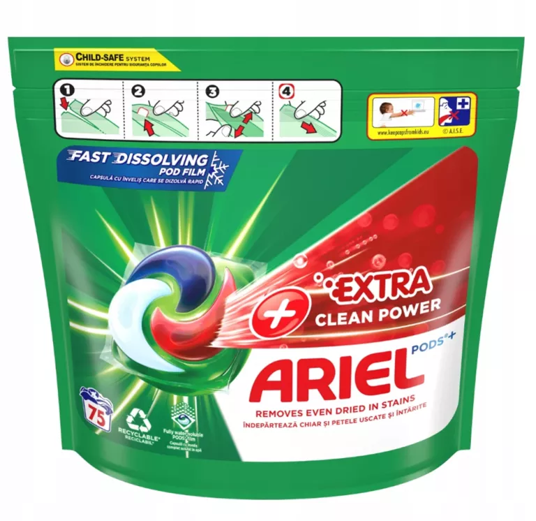 KAPSUŁKI DO PRANIA ARIEL EXTRA CLEAN POWER 75 SZT | Kapsułki i tabletki ...