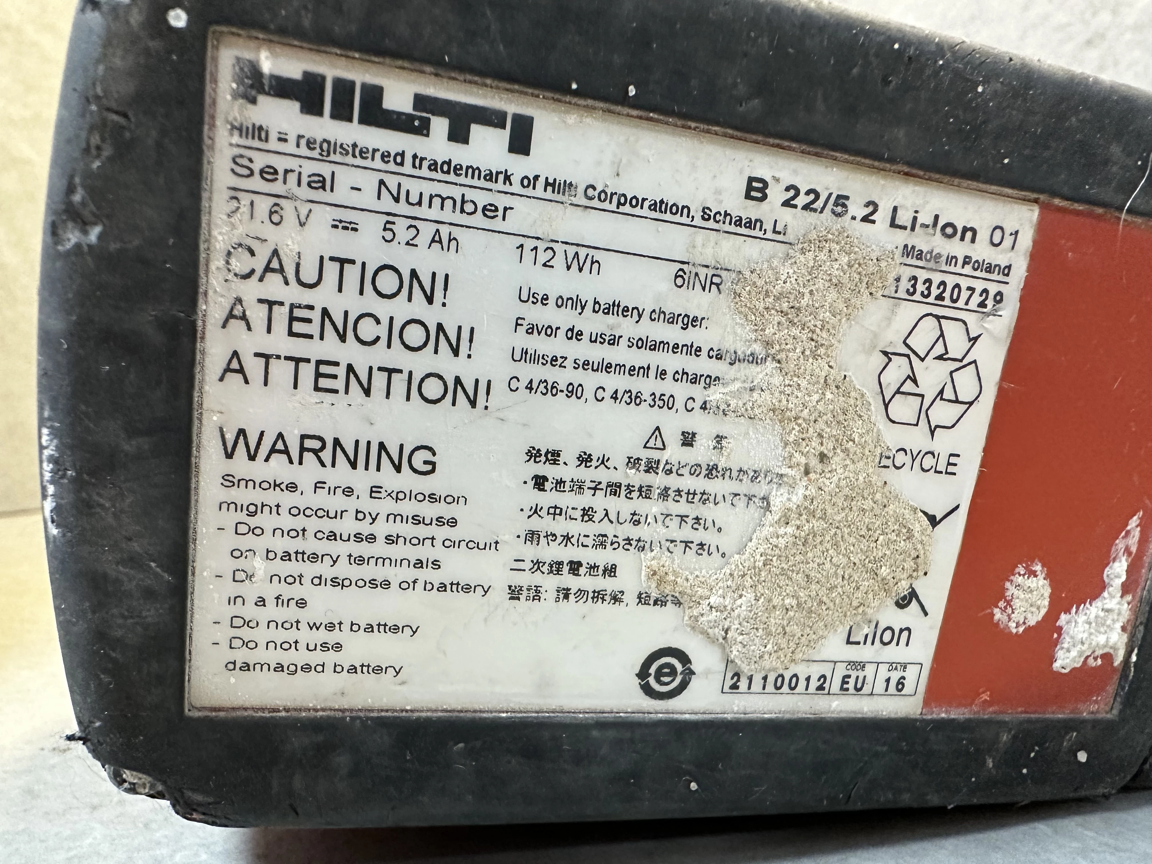 MŁOTOWIERTARKA HILTI TE 4-A22 + AKU | Młotowiertarki | Loombard.pl