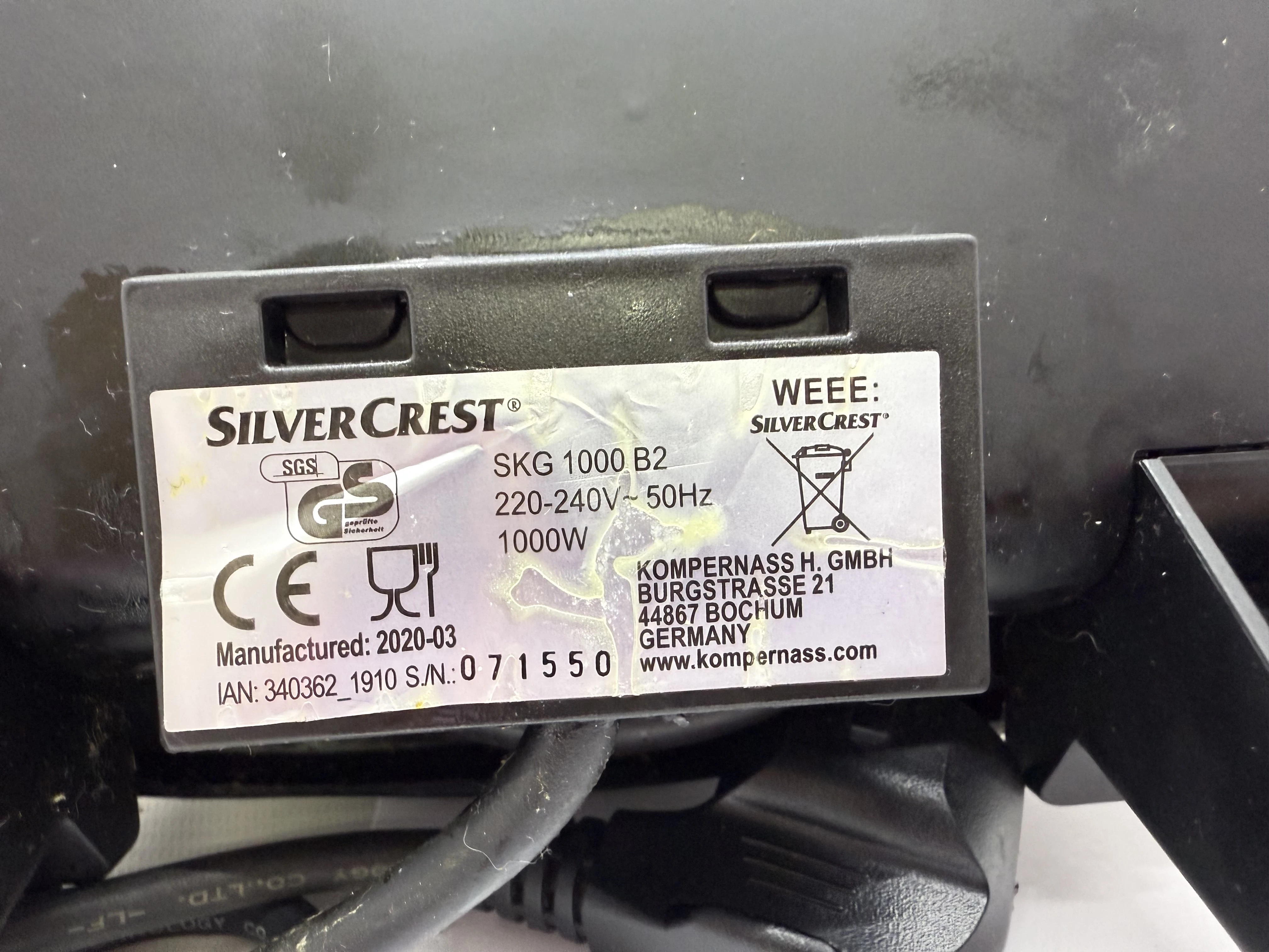 GRILL ELEKTRYCZNY SILVER CREST SKG 1000 B2 | Grille elektryczne ...